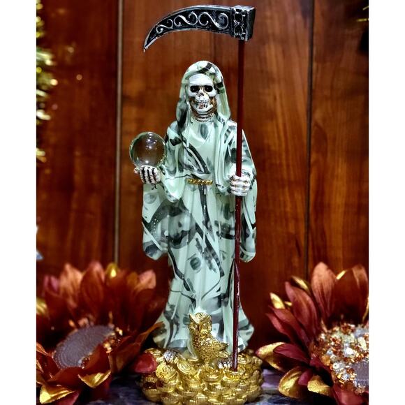 Accents | La Santa Muerte Dinero 9 Death Money Print Statue Grim Reaper ...